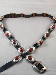 Native American Navajo Made Concha Belt with Carnelian at Kachina House
