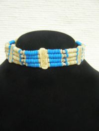 Native American Four-Row Abacus Choker with Turquoise | Kachina House