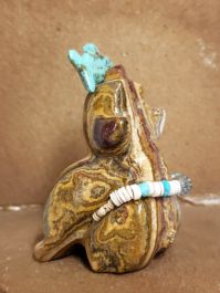 Zuni Carved Bear Fetish with Fish at Kachina House