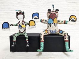 Old Style Hopi Carved Frog Traditional Rain Katsina Dolls at Kachina House