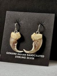 Native American Made Wolverine Claw Earrings at Kachina House
