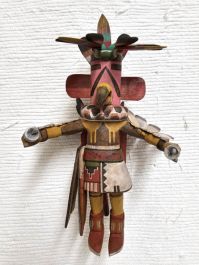 Old Style Hopi Carved Red Tail Hawk Traditional Guard Katsina Doll at ...