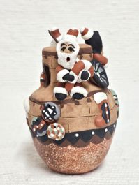 Native American Jemez Made Santa Claus Storyteller with Kiva at Kachina ...