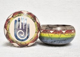 Native American Navajo Made Ceramic Fine Etched Horsehair Jewelry Box ...