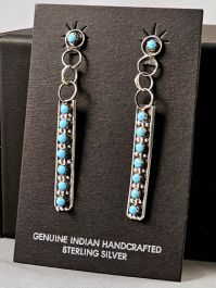 Native American Zuni Made Prayer Stick Earrings at Kachina House