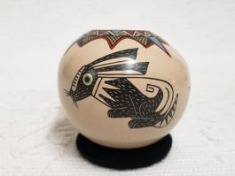 Native Pueblo Handbuilt & Handpainted Pot - Rabbits | Kachina House