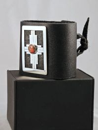 Native American Hopi Made Bow Guard with Coral at Kachina House