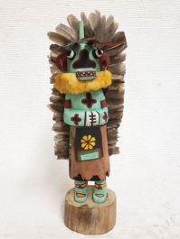 Native American Hopi Carved Ahote Katsina Doll--Blue at Kachina House